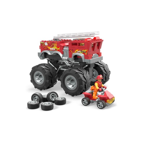 Mattel Mega Bloks Hot Wheels Monster Trucks HW 5-Alarm Monster Truck ...